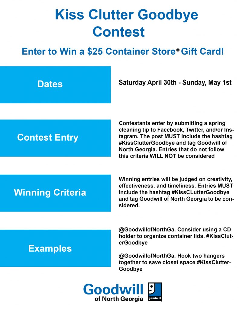 #KissClutterGoodbye Contest 2016 | Goodwill of North Georgia